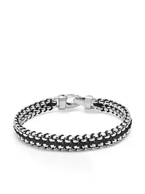 NIALAYA JEWELRY Woven 8mm Box Chain Bracelet - Silver
