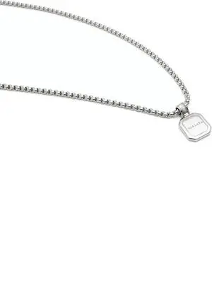 NIALAYA JEWELRY Square Onyx Pendant Chain Necklace