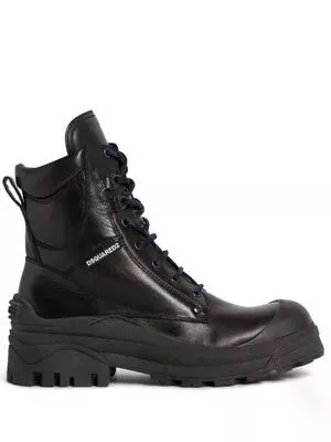 Dsquared2 Panelled Leather Lace-up Boots
