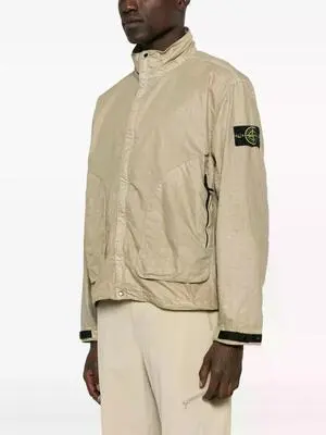 Stone Island Zip-fastening Jacket With Compass Motif
