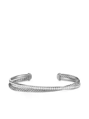 David Yurman Sterling Crossover Diamond Bracelet
