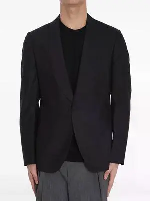 LARDINI Single-breasted Silk Blazer - Black