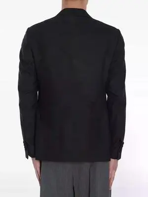 LARDINI Single-breasted Silk Blazer - Black