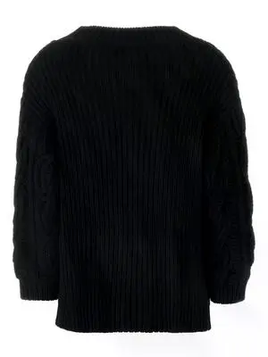 Valentino Garavani Wool Cable Knit Crew Neck Sweater