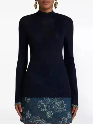 Etro Ribbed High Neck Long Sleeve Sweater