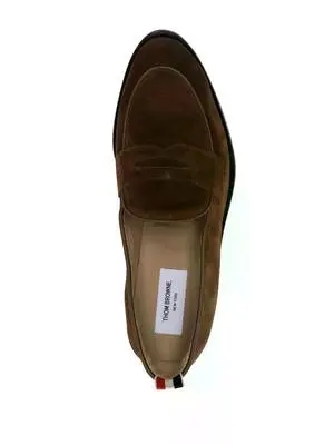 Thom Browne Varsity Suede Penny Loafers - Brown