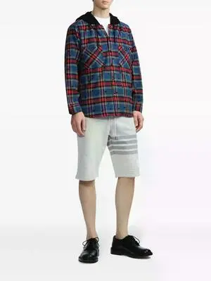 Thom Browne Classic Loopback Sweatshorts With Signature Stripe Detail - Grey