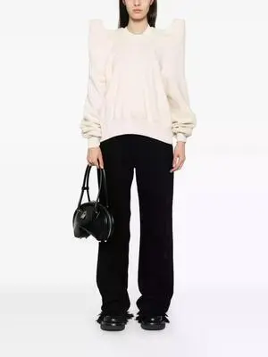 Rick Owens Crew Neck Sweatshirt With Pinched Shoulders