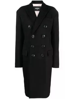Dsquared2 Double-breasted Virgin Wool Blend Coat