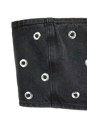 ROTATE BY BIRGER CHRISTENSEN Studded Denim Corset Top