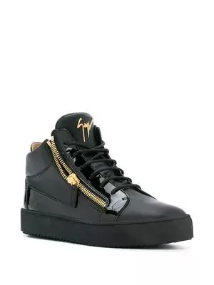 GIUSEPPE ZANOTTI Kriss Leather Mid-top Sneakers - Black