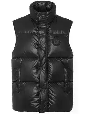 BILLIONAIRE Logo-embroidered Padded Gilet - Black
