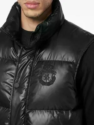 BILLIONAIRE Logo-embroidered Padded Gilet - Black