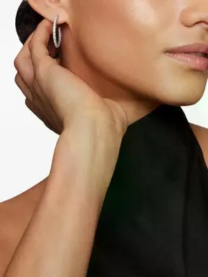 David Yurman Sterling Pavé Diamond Hoop Earrings
