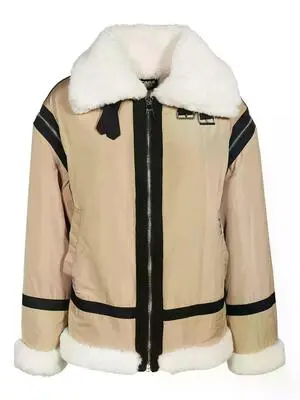 Karl Lagerfeld X Cara Delevingne Faux-fur Trimmed Bomber Jacket - Neutrals