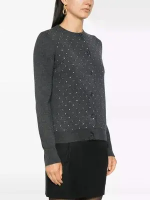 Fabiana Filippi Merino Wool Crystal Embellished Cardigan
