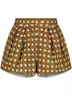 Giambattista Valli Vienna Straw Pleated Shorts