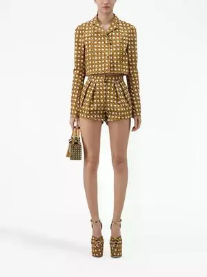 Giambattista Valli Vienna Straw Pleated Shorts