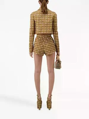 Giambattista Valli Vienna Straw Pleated Shorts