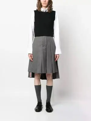 Thom Browne Cashmere Cropped Crew Neck Shell Top
