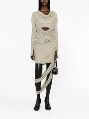 ANDREĀDAMO Draped Cut-out Dress