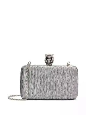 Roberto Cavalli Embellished Tiger Head Clutch Bag