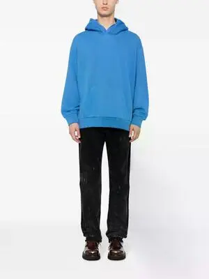 Undercover Embroidered Trim Cotton Hoodie - Blue