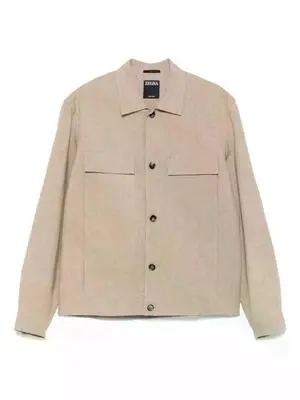 Zegna Leather Shirt Jacket - Neutrals