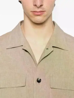 Zegna Leather Shirt Jacket - Neutrals