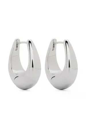 EMILI Large Oval Hoop Earrings - Silver