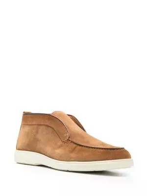 Santoni Suede Slip-on Boots - Brown