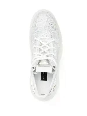 Philipp Plein Skeleton Runner Embellished Sneakers - Silver
