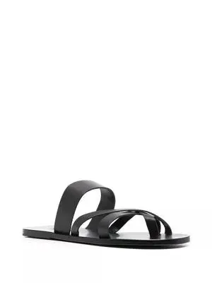 ANCIENT GREEK SANDALS Jason Leather Crossover Sandals - Black
