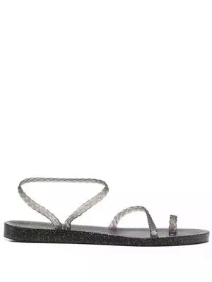 ANCIENT GREEK SANDALS Glitter-detailed Single-toe Flip Flops
