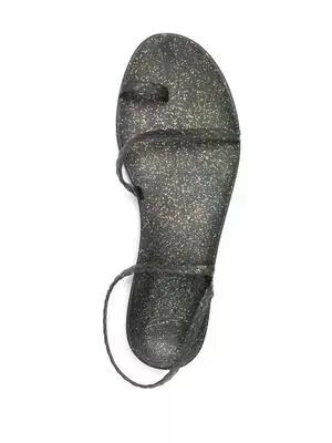 ANCIENT GREEK SANDALS Glitter-detailed Single-toe Flip Flops