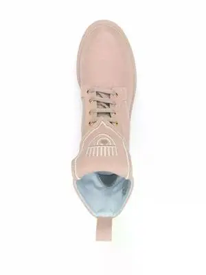 CHIARA FERRAGNI Embroidered Denim Boots - Neutrals