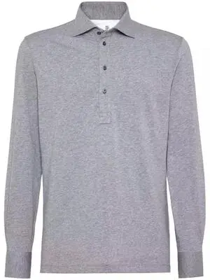 BRUNELLO CUCINELLI Mélange-effect Cotton Polo Shirt