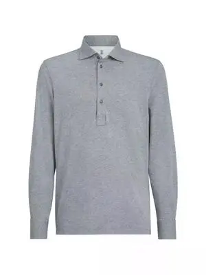 BRUNELLO CUCINELLI Mélange-effect Cotton Polo Shirt
