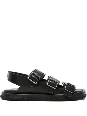 Moma Buckled Leather Sandals - Black