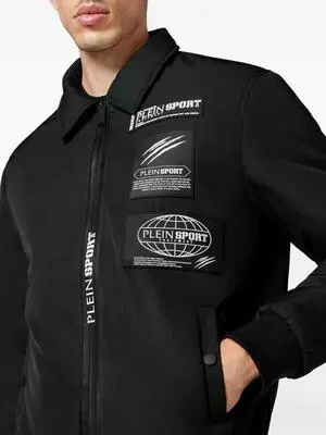 PLEIN SPORT Logo-patch Matte-finish Bomber Jacket