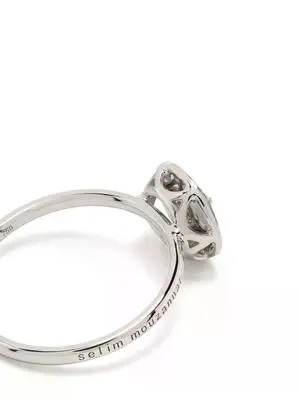 SELIM MOUZANNAR 18kt White Gold Diamond And Enamel Ring