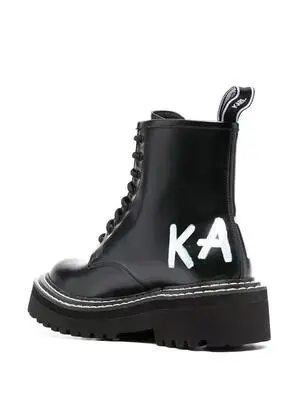 Karl Lagerfeld Leather Combat Boots
