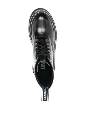 Karl Lagerfeld Leather Combat Boots