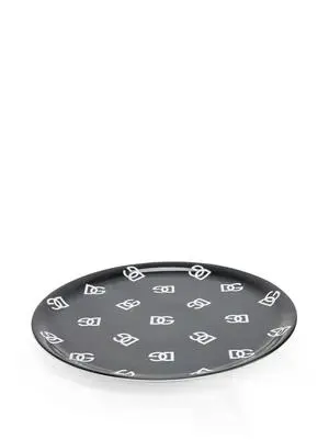 Dolce & Gabbana Logo-print Pizza Plate - Black