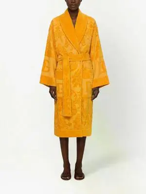 Dolce & Gabbana Terry Cotton Jacquard Bath Robe - Orange