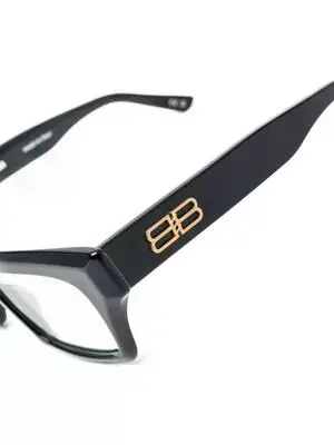 Balenciaga Logo-plaque Square-frame Glasses