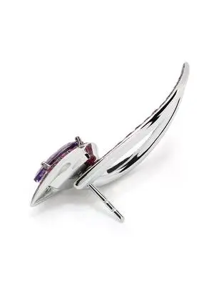 SHAUN LEANE 18kt White Gold Ruby And Amethyst Earrings