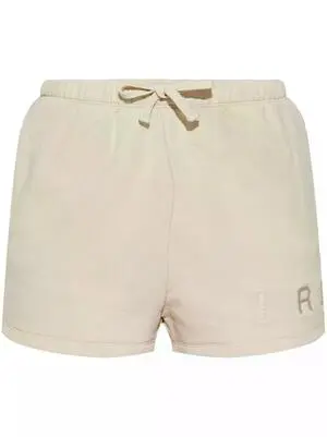 IRO PARIS Embroidered Logo Cotton Shorts - Neutrals