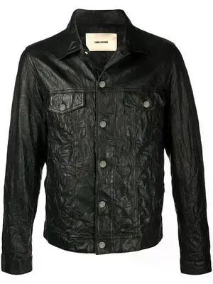 Zadig&Voltaire Crinkled Leather Jacket - Black