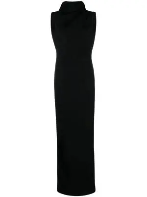 MONOT Hooded Open-back Maxi Dress - Black
